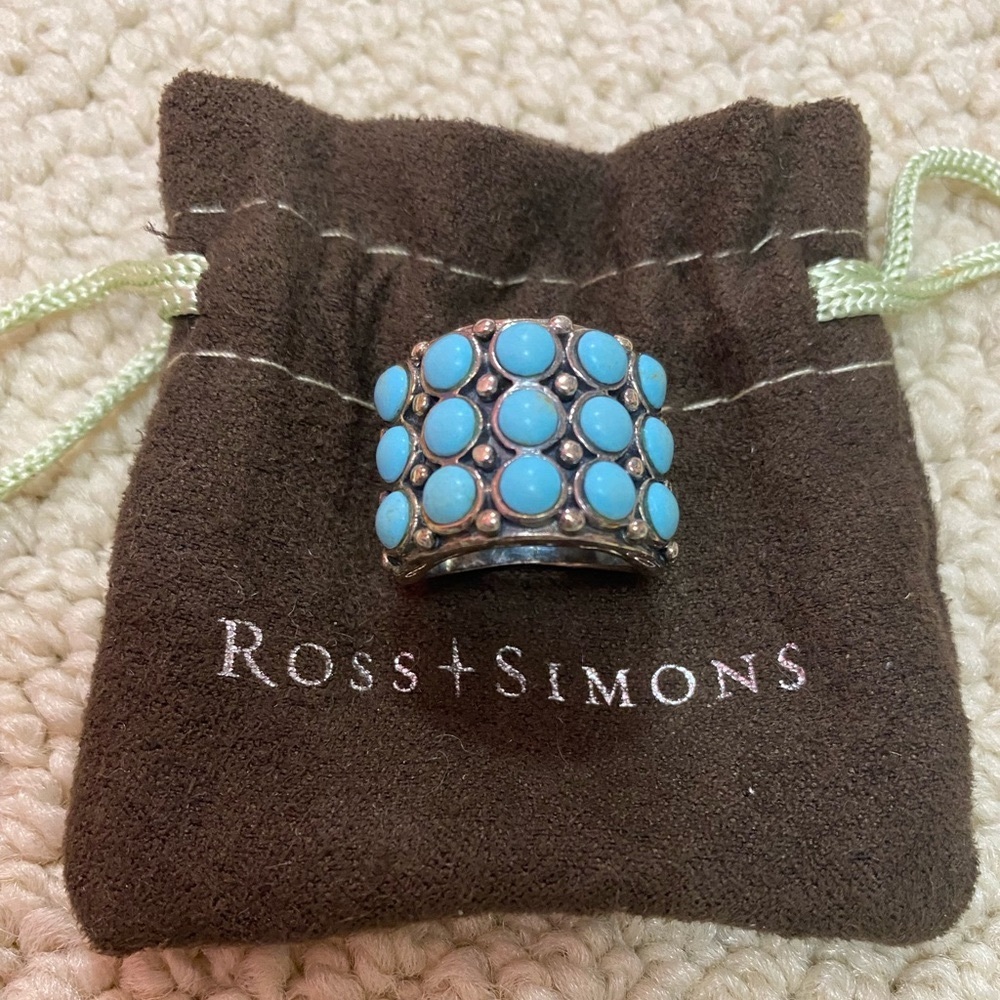 Ross Simons Sterling Silver Turquoise Chunky Ring - Gem